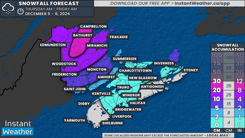 Mix of Wet and Wintry Weather on the Way for the Maritimes, Bringing ...