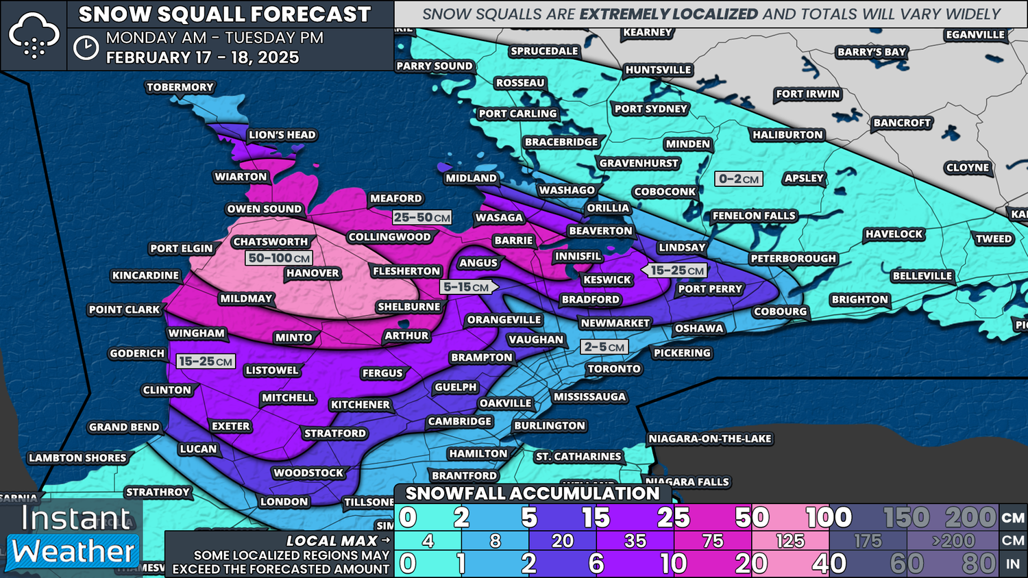 Snow Squalls Target the Grey-Bruce and Barrie Area Again With Locally ...