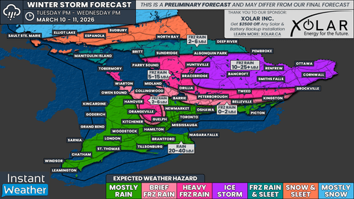 Damaging Ice Storm Risk for Ottawa, Eastern and Central Ontario Tuesday ...