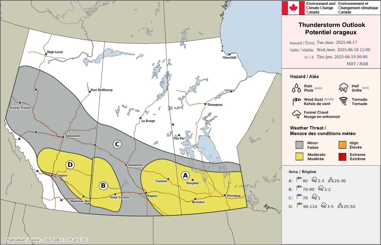 Environment Canada Forecasting Severe Storm Risk Wednesday for Parts of ...