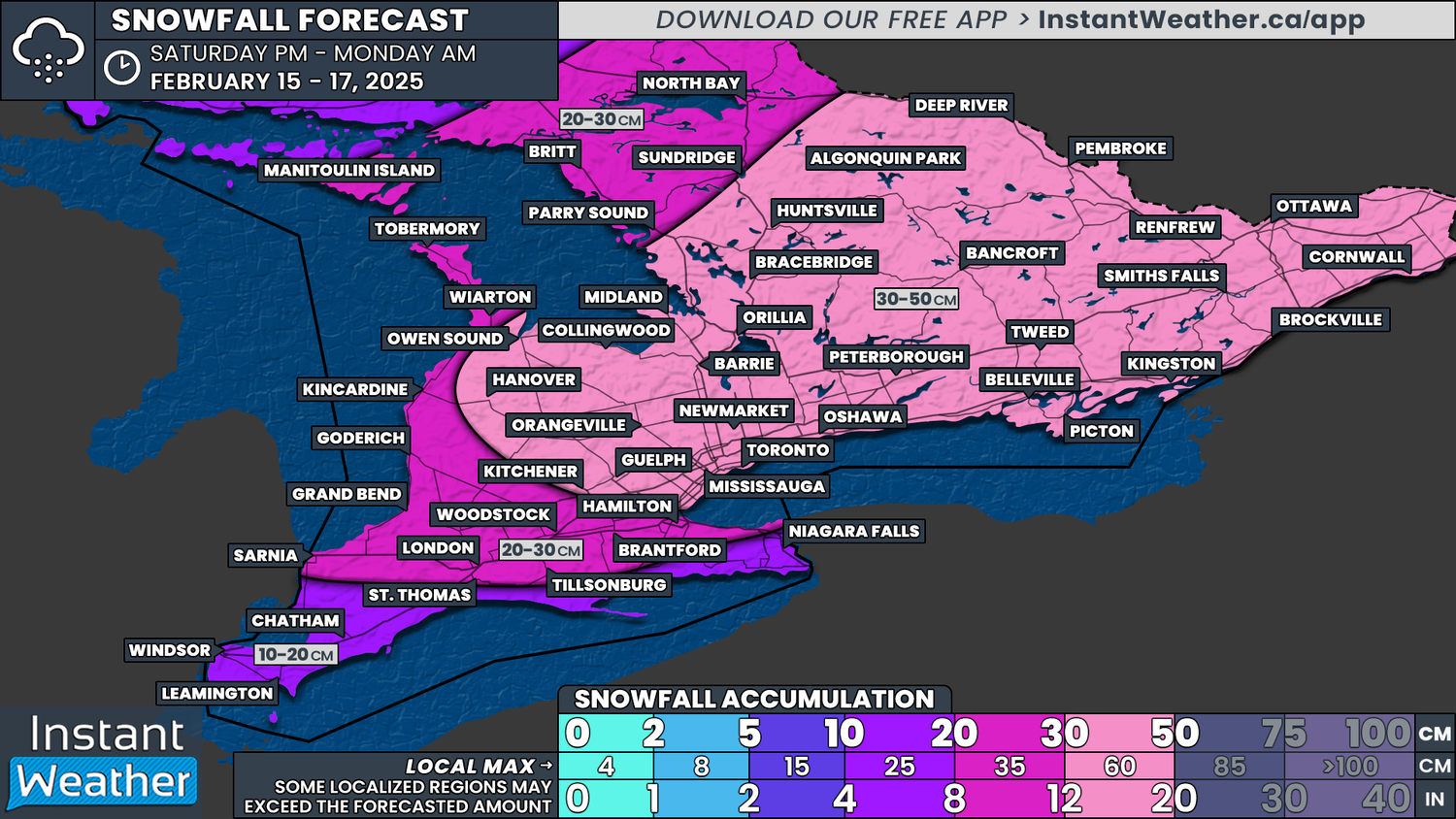 Strongest Snowstorm in Years to Bury Southern Ontario in Up to 50cm of ...