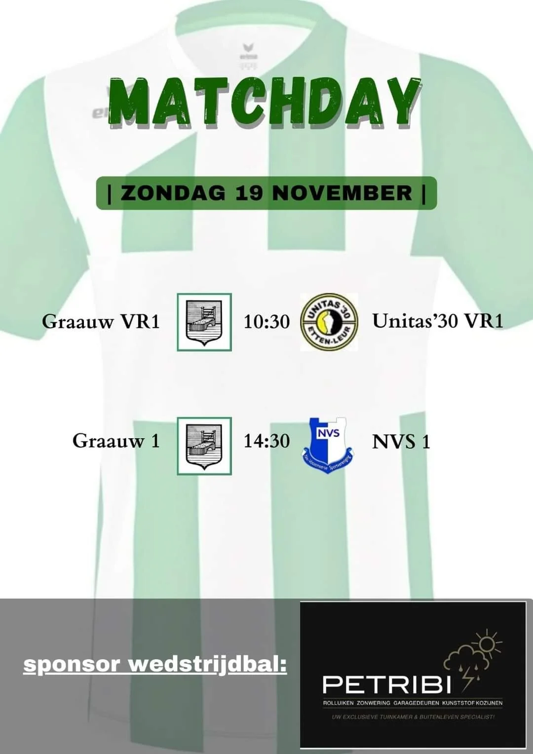 Programma zondag 19 november 2023 — VV Graauw