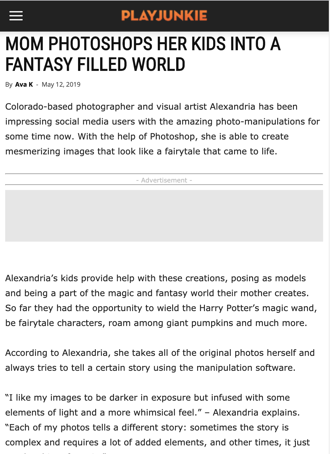 press — Alexandria's Lens - Fantasy Photography