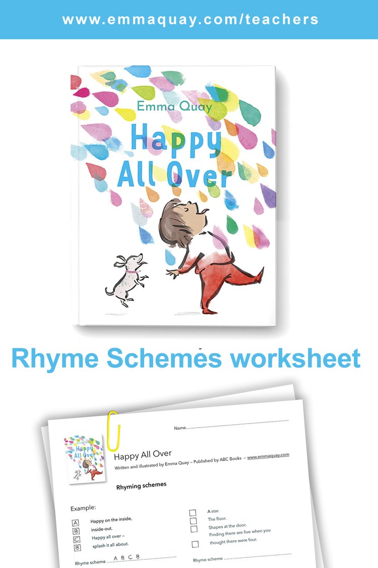 Rhyme schemes worksheet: teaching resource — Emma Quay | illustrator ...