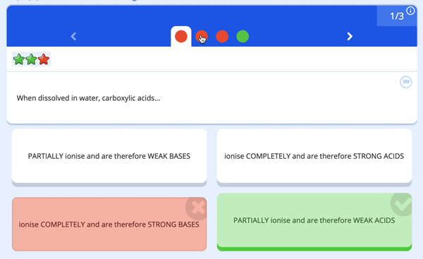 Update to quiz interface — Tassomai