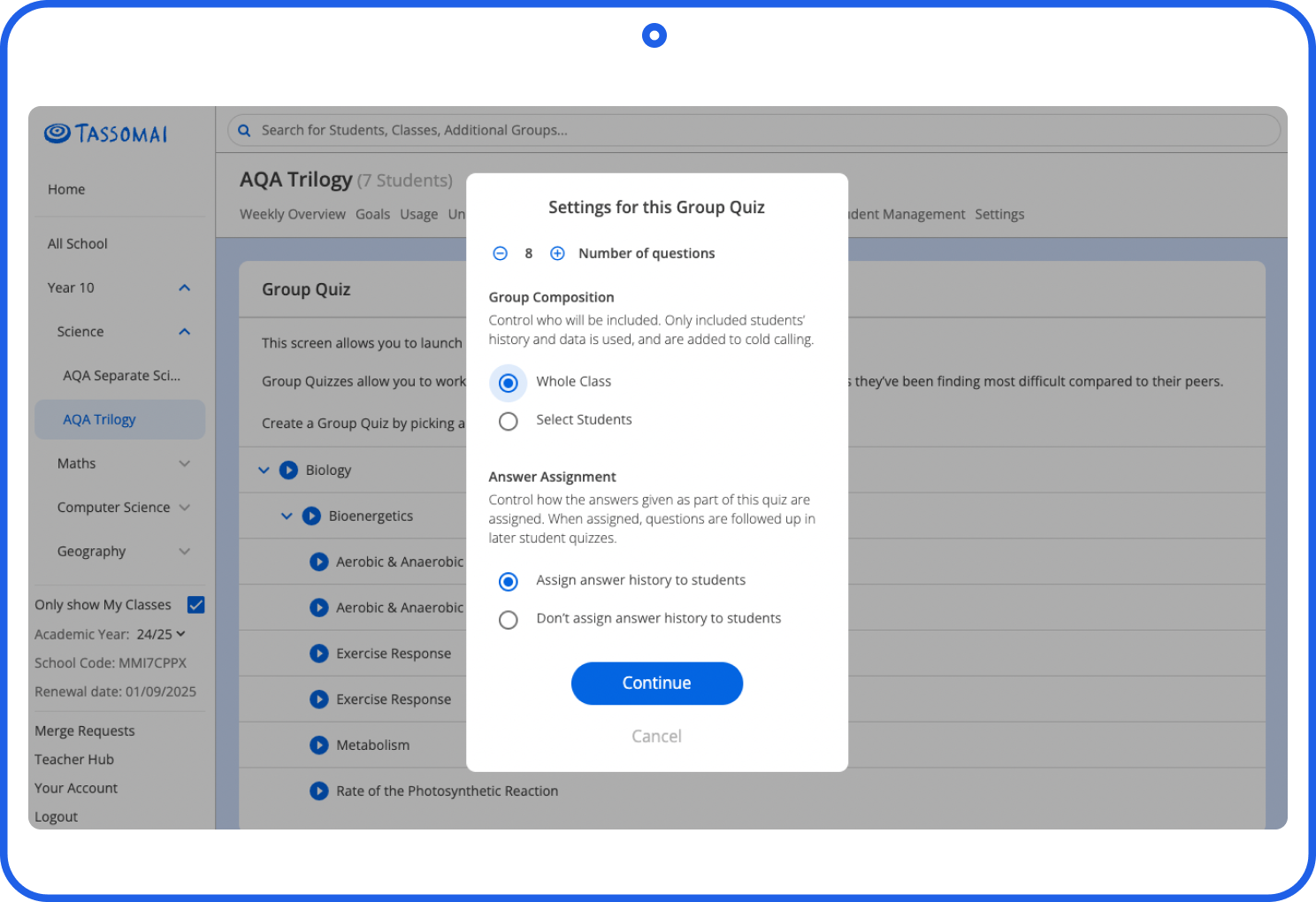 Introducing Group Quiz - An exciting new way to use Tassomai in the ...