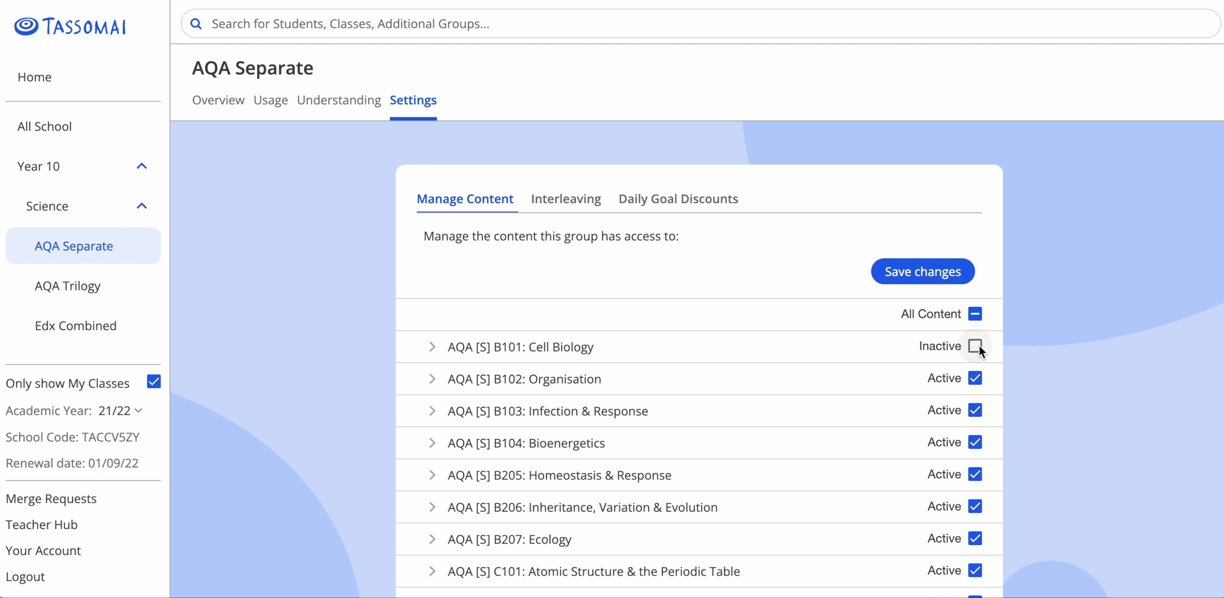 Essentials - Settings — Tassomai