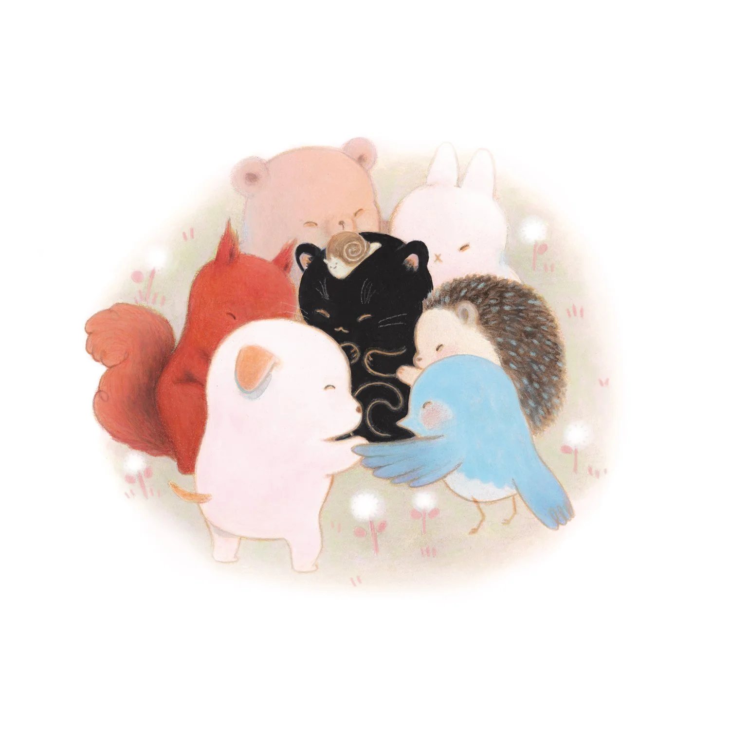 Cute Animal Group Hug