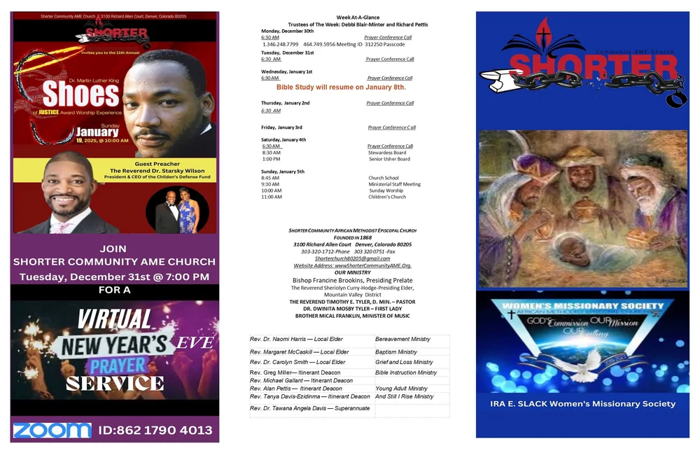 Sunday Bulletins — Shorter Community AME Church