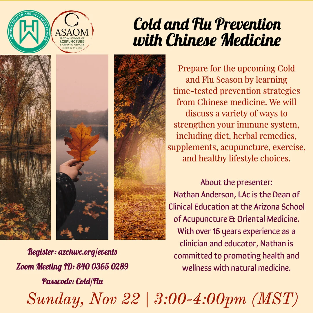 Cold and Flu Prevention with Chinese Medicine - Online Event — ASAOM
