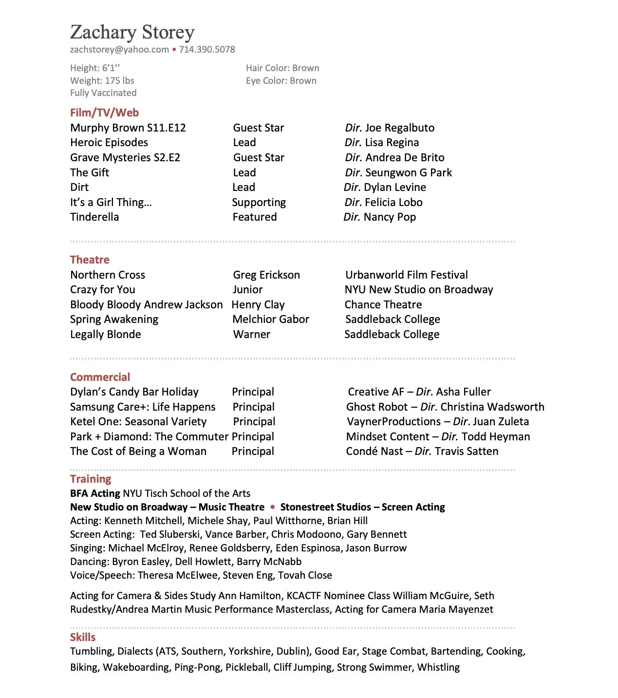 Resume — Zachary Storey