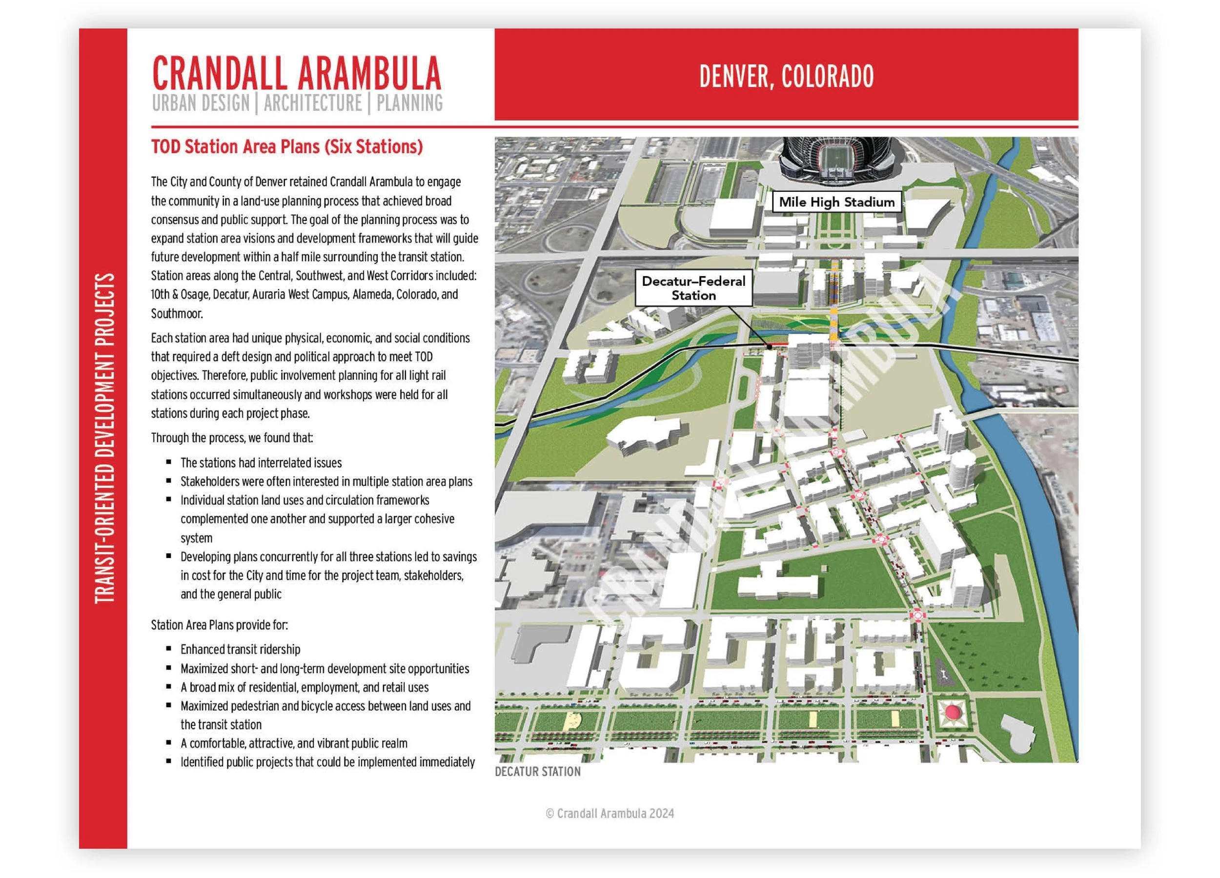 Denver, Colorado - TOD Station Area Plans (Six Stations) — Crandall ...