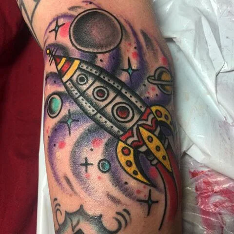 Traditional Rocket Tattoo