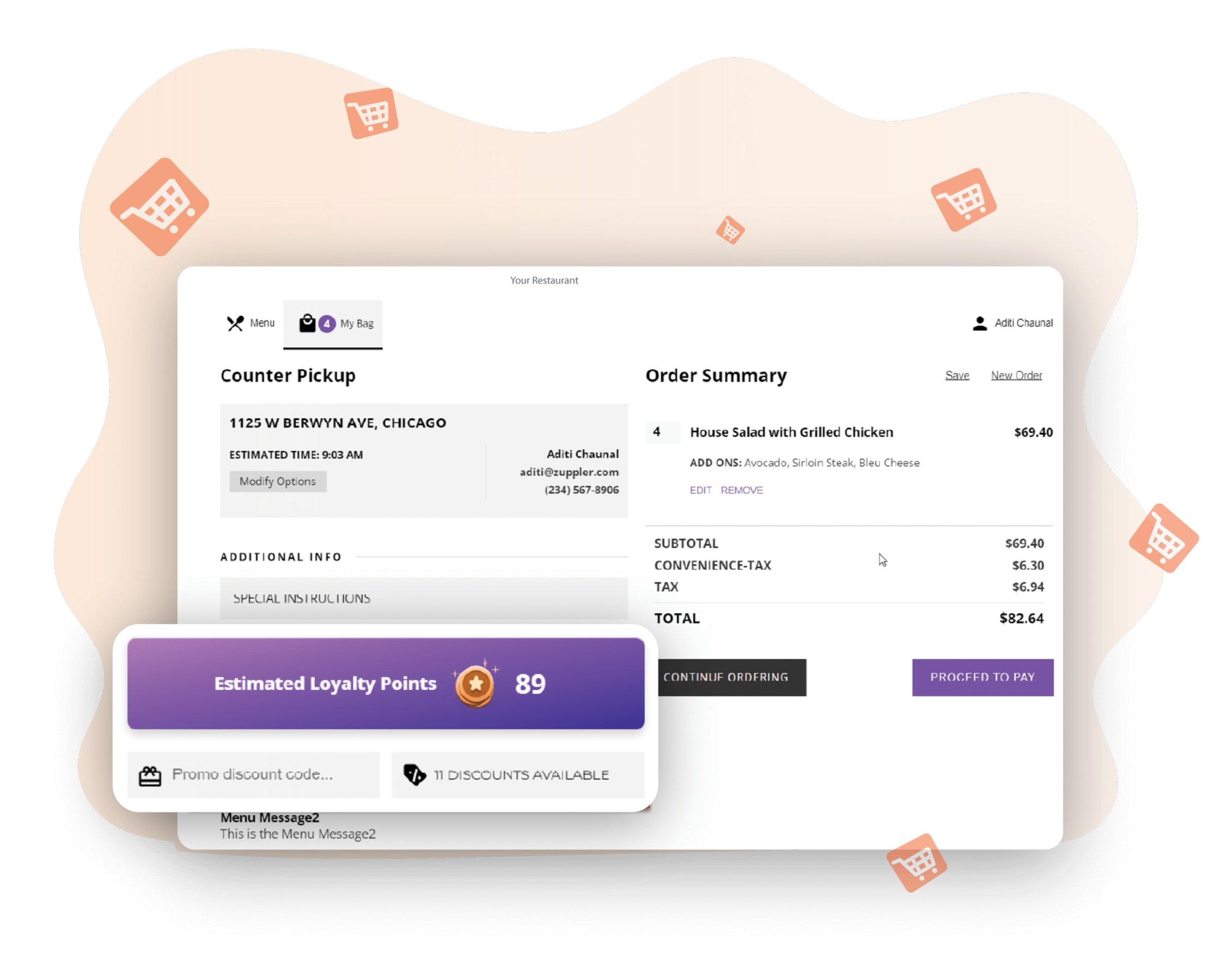 Online food ordering loyalty program for restaurants and caterers ...