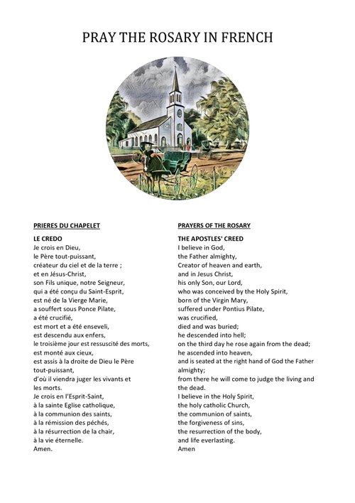 Pray the Rosary in French — ARNAUDVILLE CATHOLIC