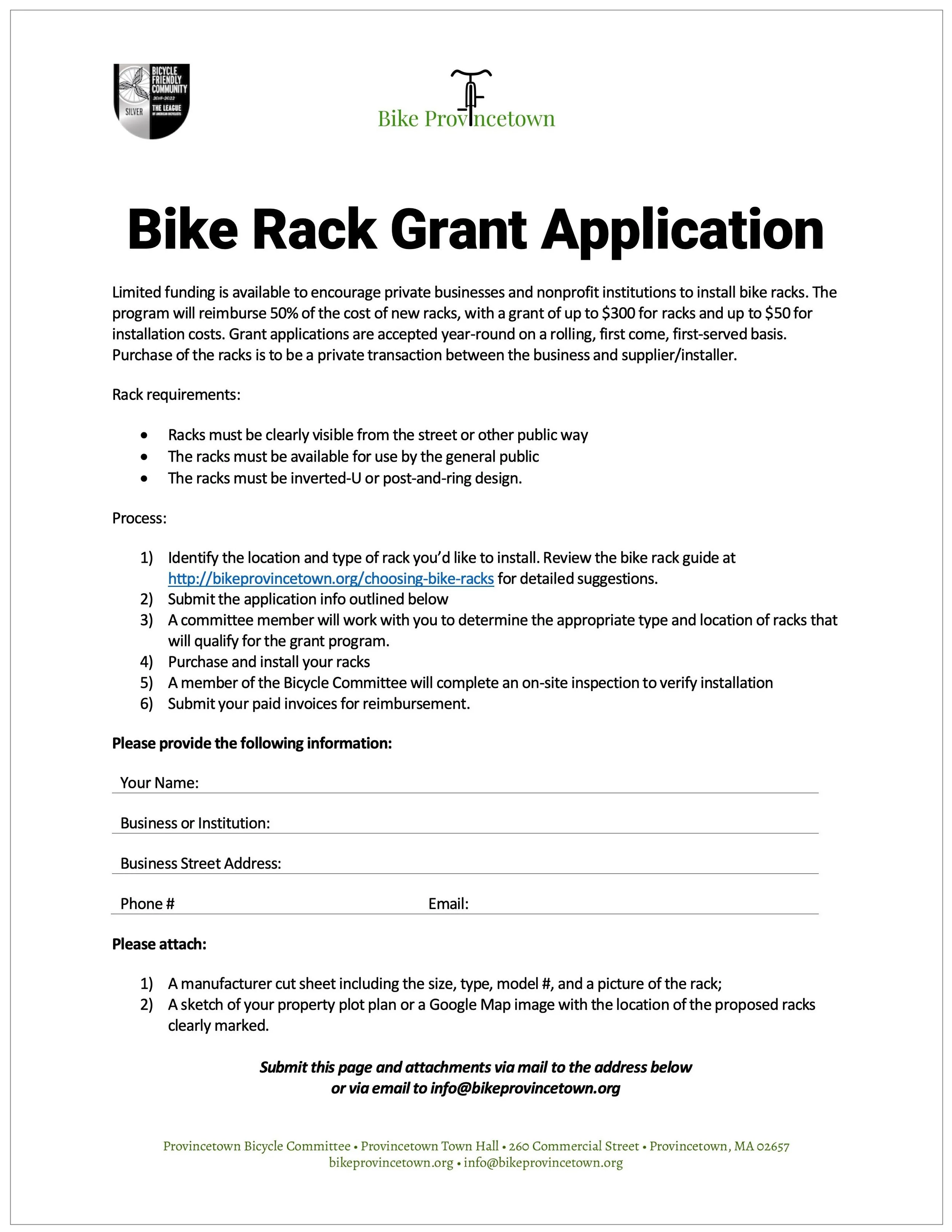 Bike Rack Grant Program — Bike Provincetown