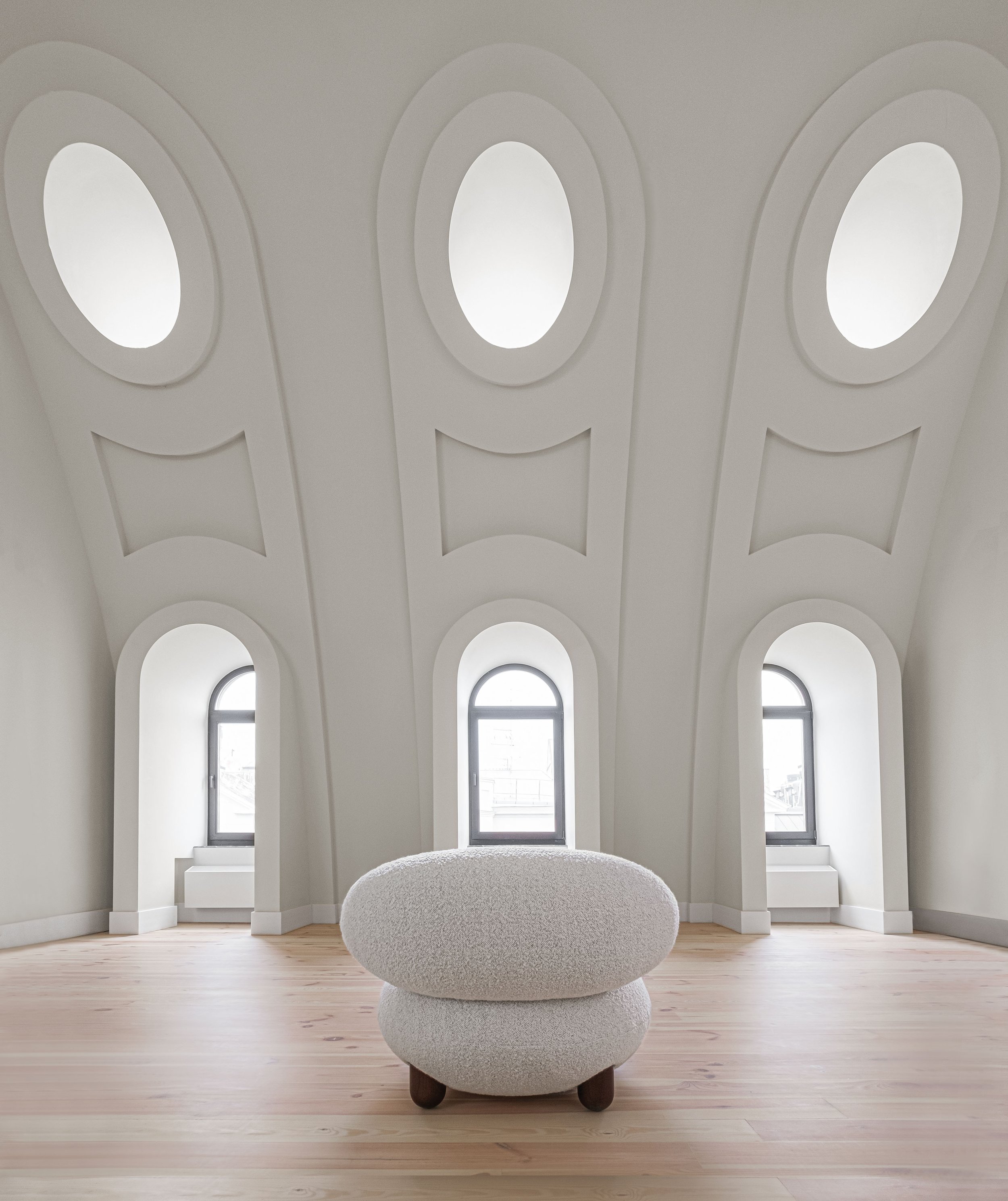 Flock Lounge Chair with ottoman combines bold forms and tactile ...