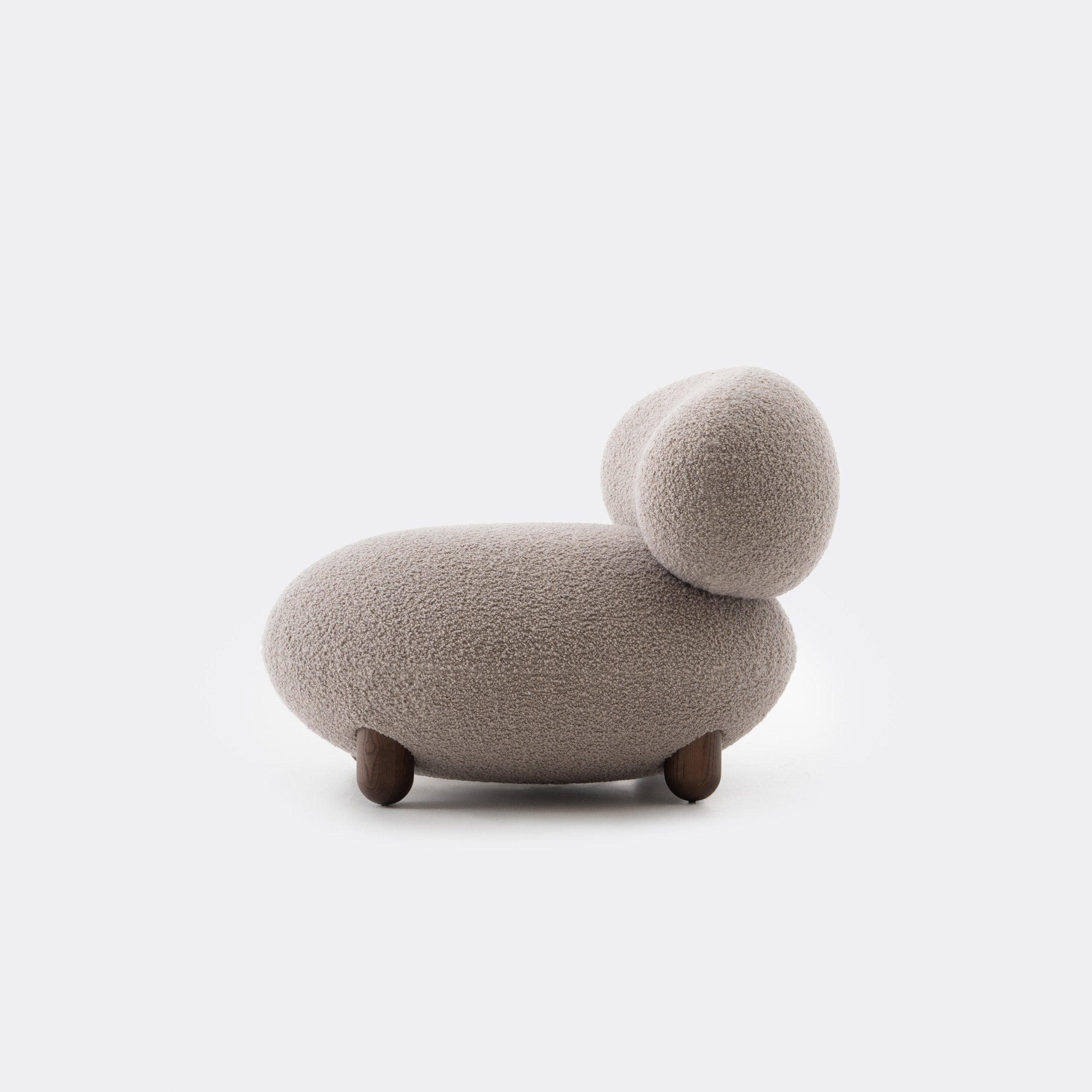 Flock Lounge Chair with ottoman combines bold forms and tactile ...