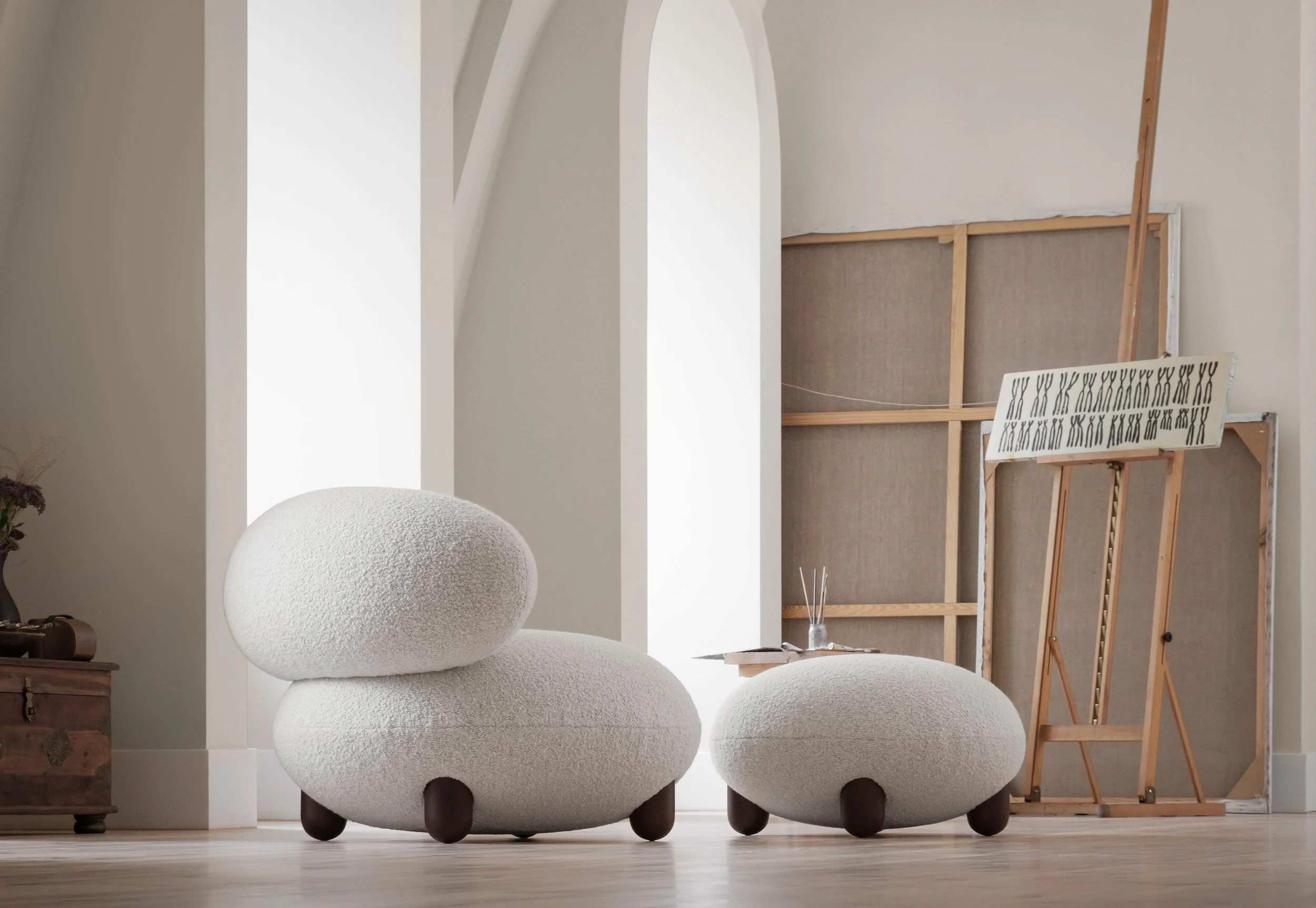 Flock Ottoman - Soft and sensual seating designed by designer Kateryna ...