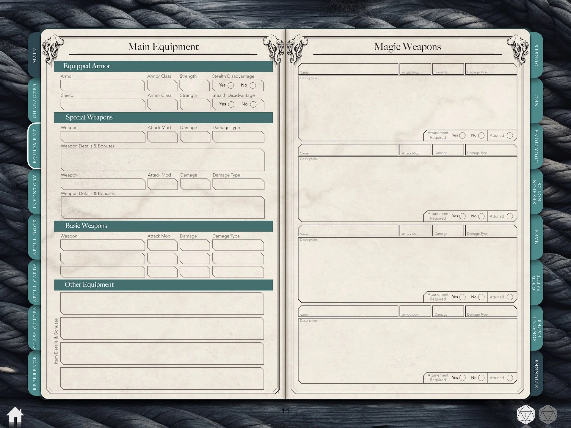 Digital 5e Character Journals — Super Sick Games