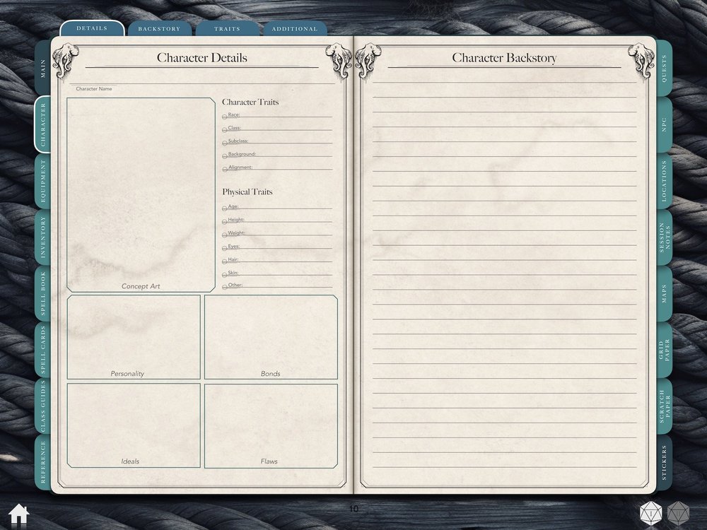 Digital 5e Character Journals — Super Sick Games