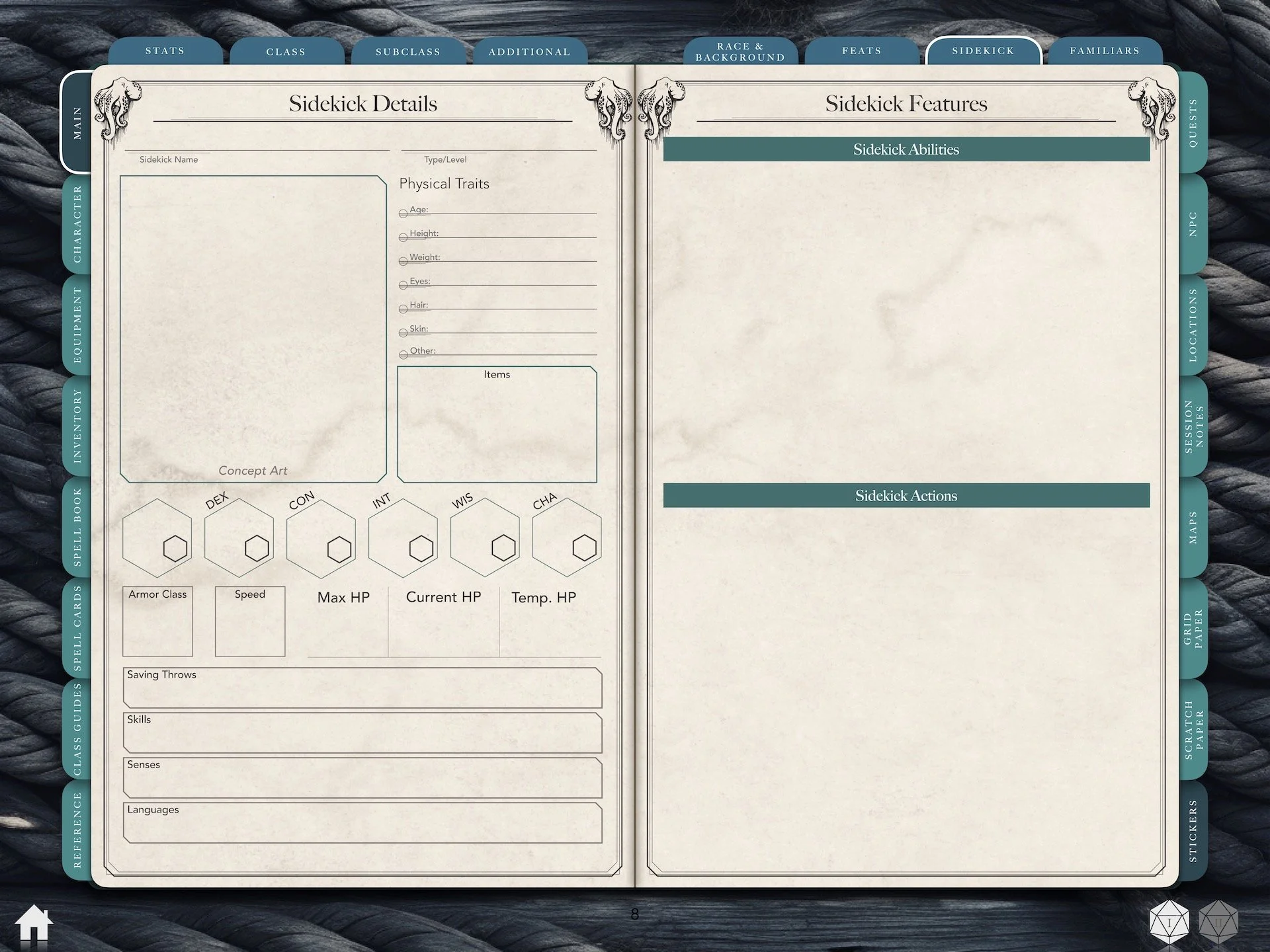 Digital 5e Character Journals — Super Sick Games