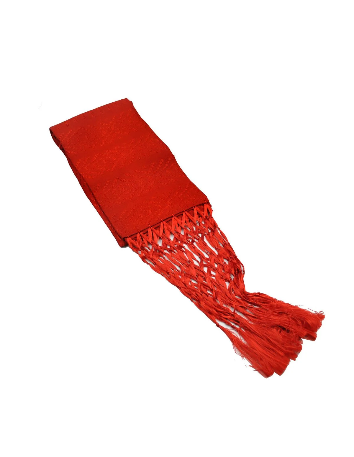Rebozo rojo liso hecho de manera artesanal — Tikal Arte Mexicano