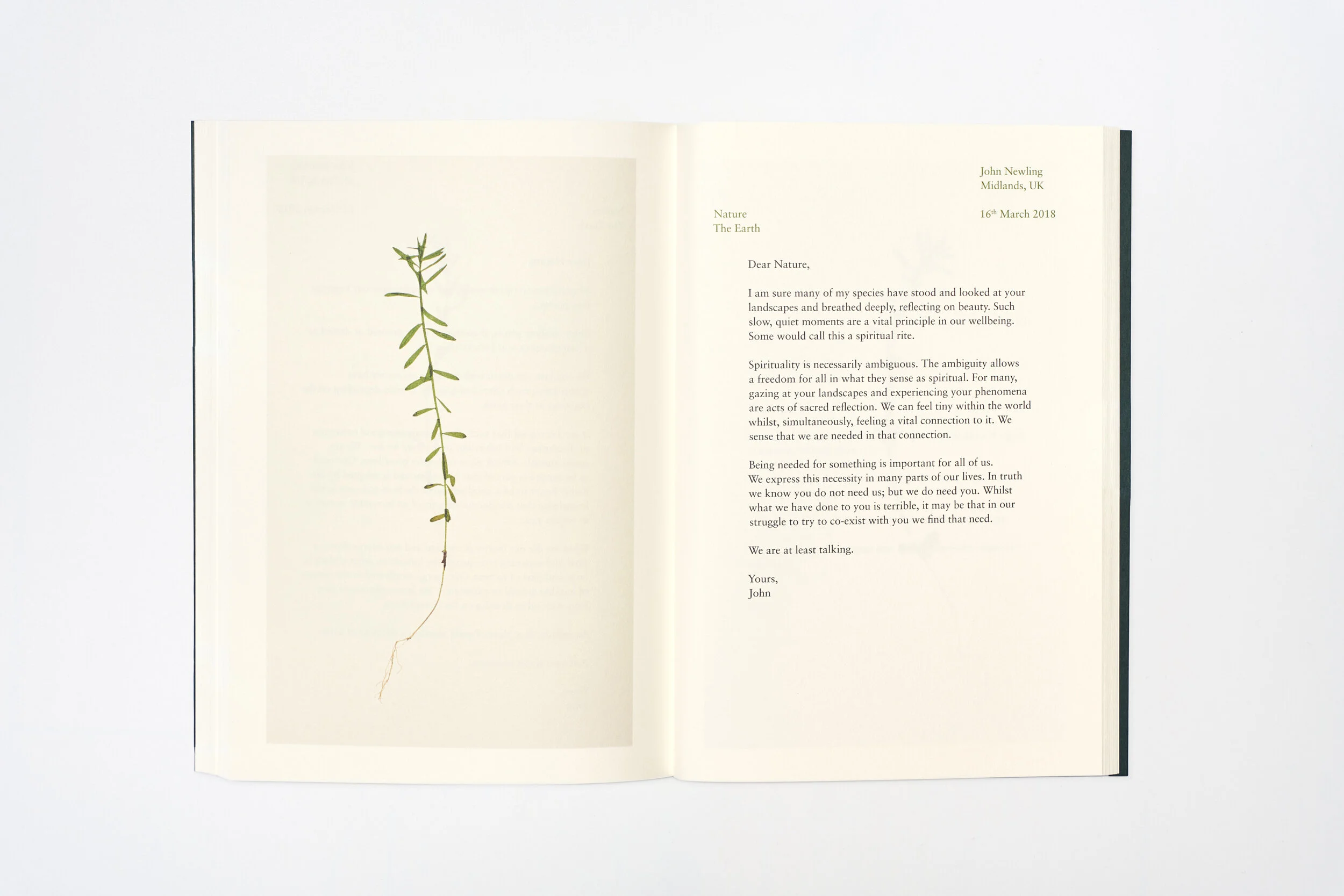 Dear Nature, by John Newling (Softcover) — Beam Editions