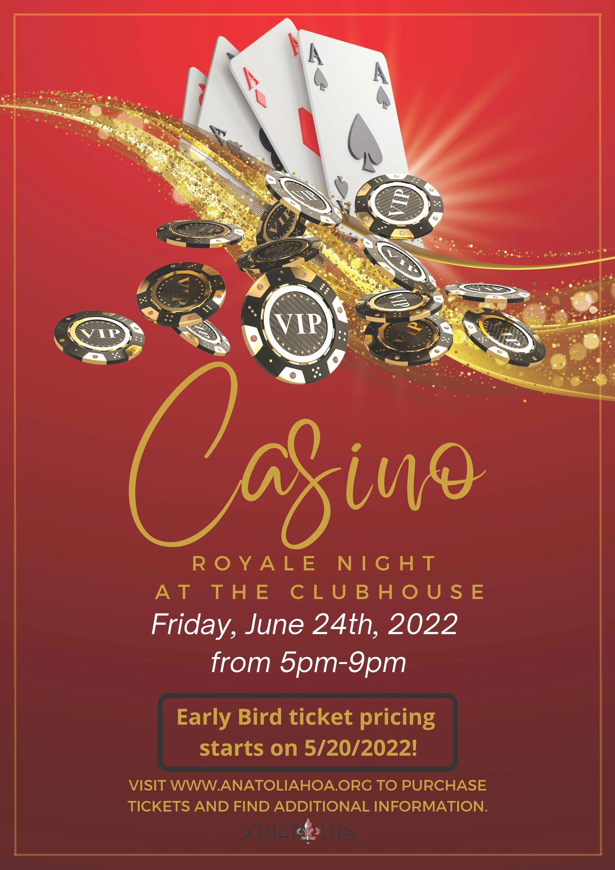 Tickets for our Casino Royale Night Now On Sale! — Anatolia Homeowners ...