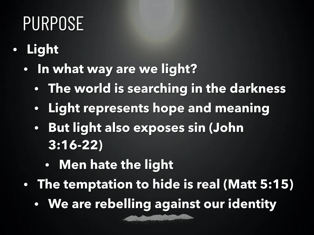 Salt & Light Living (Matthew 5:13-16) — Saraland Christians