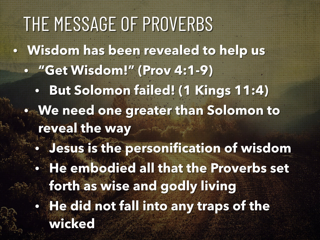 The Pursuit of Wisdom (Proverbs) — Saraland Christians