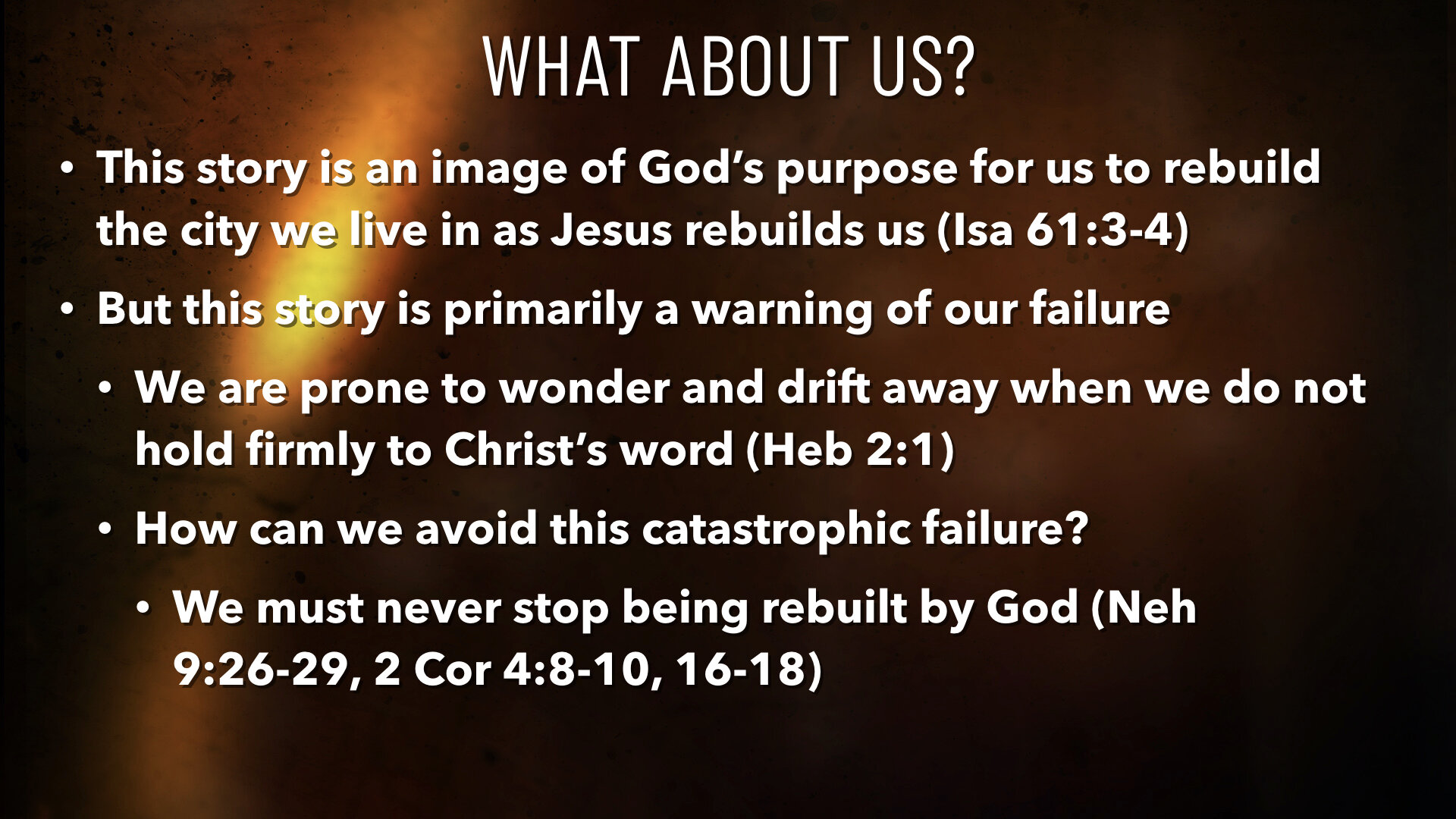 God Rebuild Us! (Nehemiah) — Saraland Christians