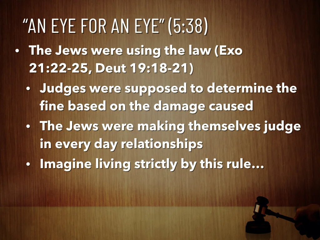 Retaliation (Matthew 5:38-42) — Saraland Christians