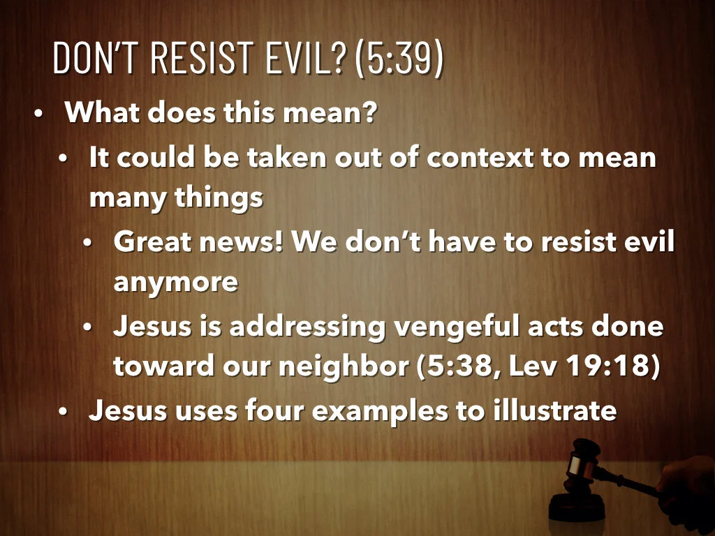 Retaliation (Matthew 5:38-42) — Saraland Christians