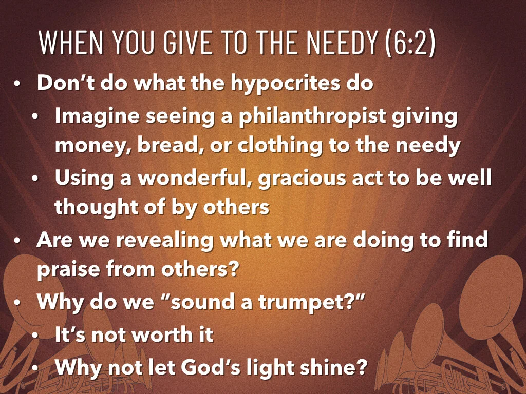 Self Glorification (Matthew 6:1-4) — Saraland Christians