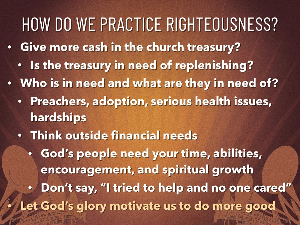 Self Glorification (Matthew 6:1-4) — Saraland Christians