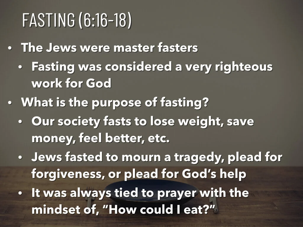 Hungering For God (Matthew 6:16-18) — Saraland Christians