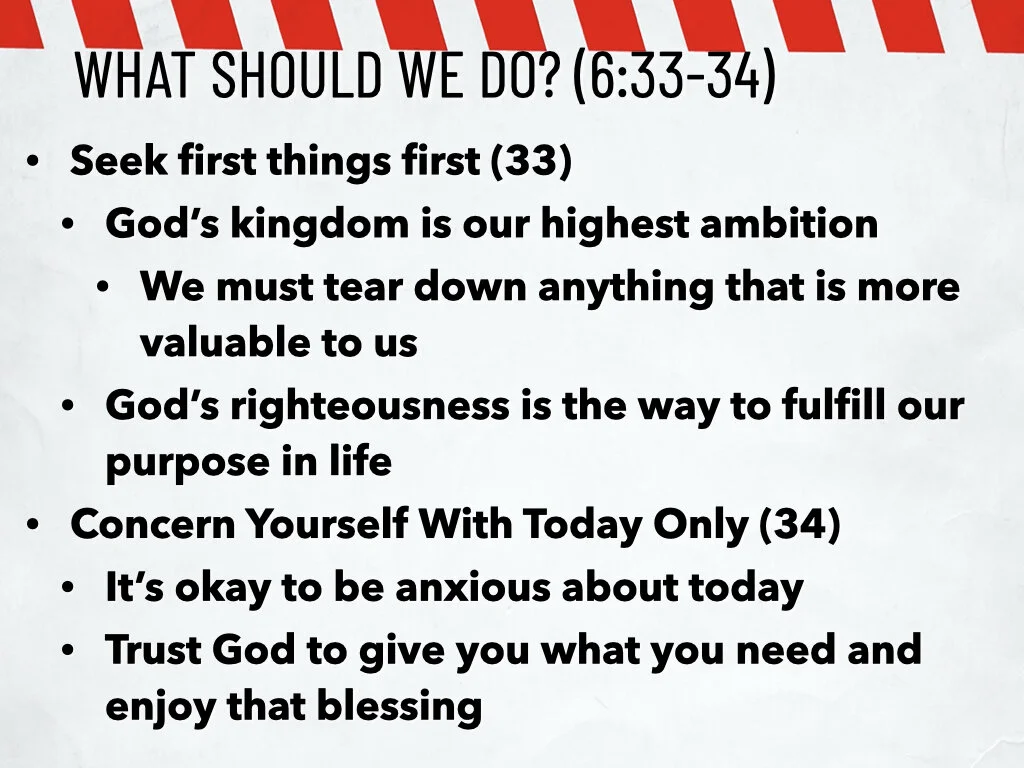 Out of Control (Matthew 6:25-34) — Saraland Christians