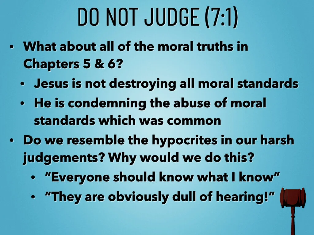 Judge Not (Matthew 7:1-6) — Saraland Christians
