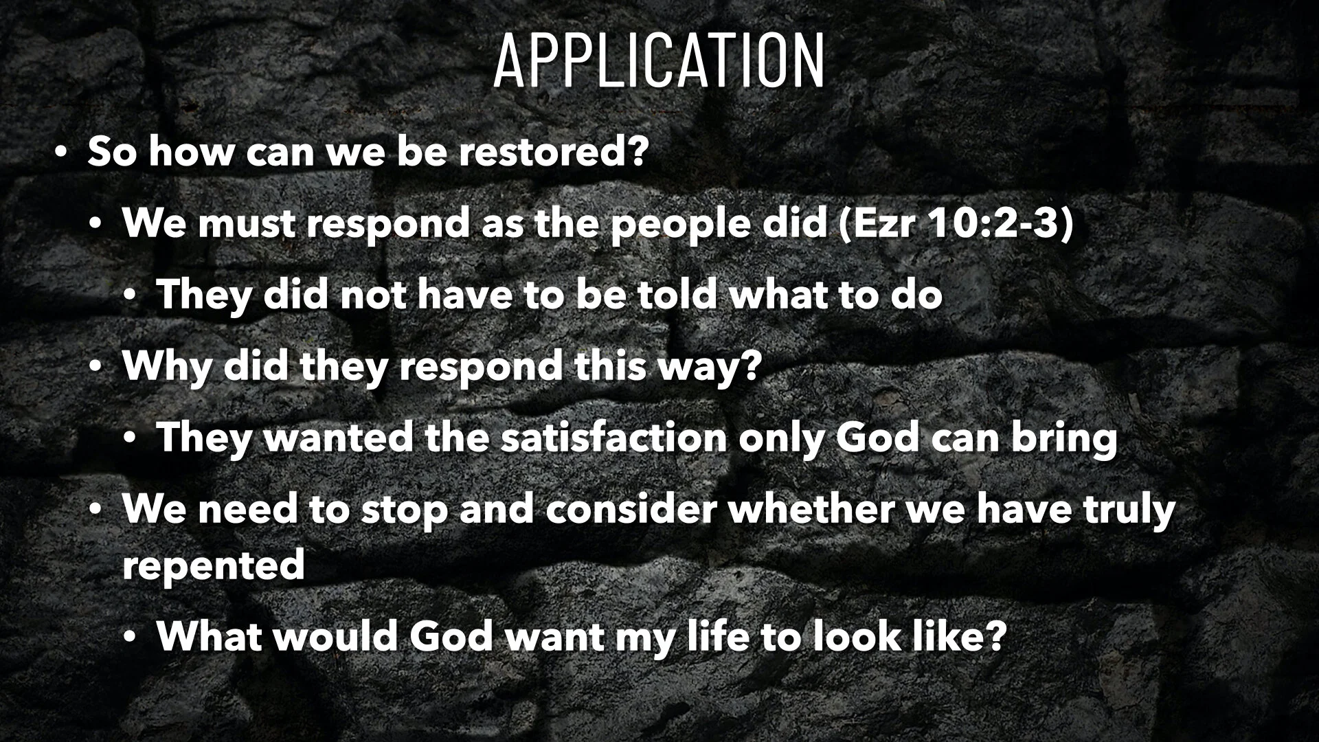 The Restoration Process (Ezra) — Saraland Christians