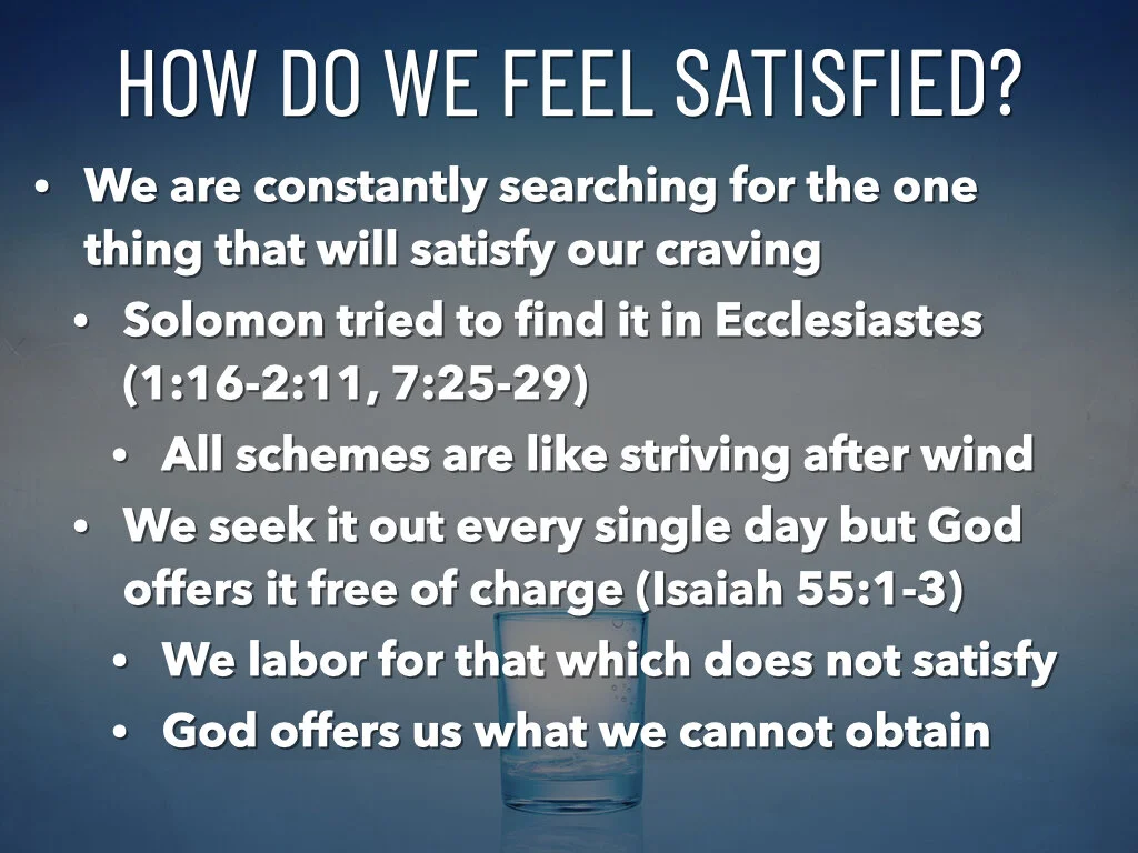 Satisfied (Colossians 2:6-10) — Saraland Christians