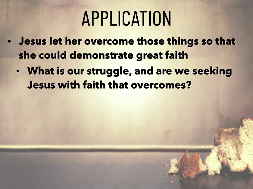 Crumbs (Matthew 15:21-28) — Saraland Christians