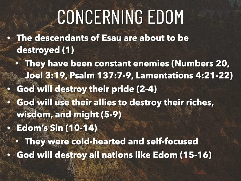 Pride Before Destruction (Obadiah) — Saraland Christians