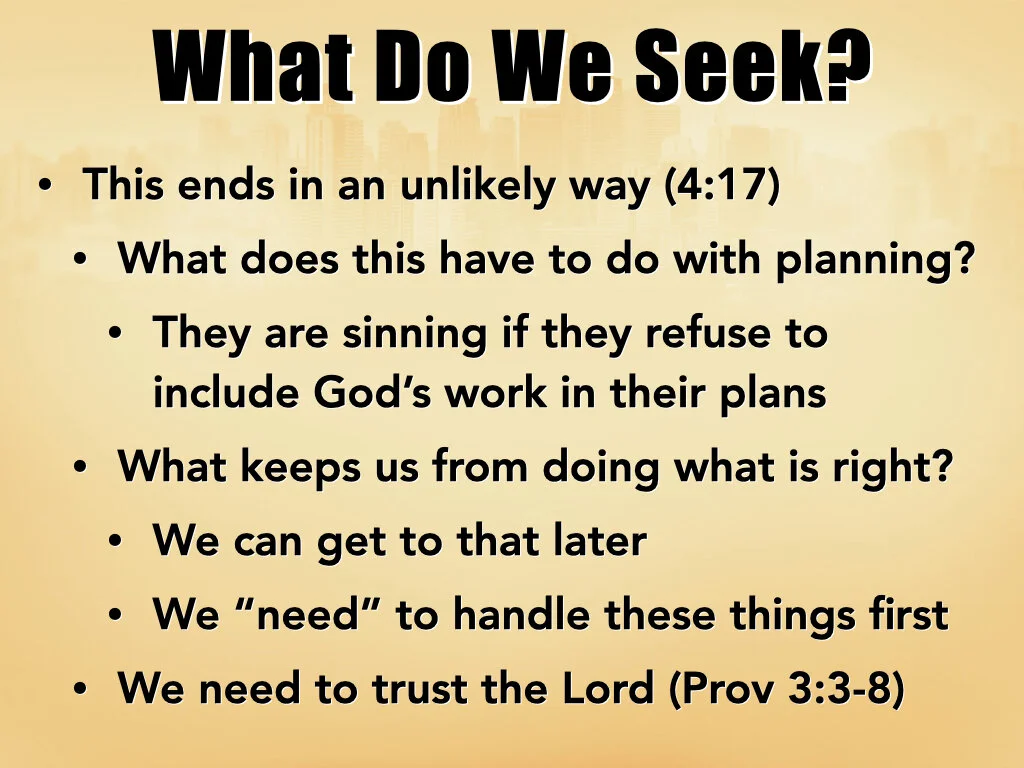 What Is Your Life? (James 4:13-17) — Saraland Christians