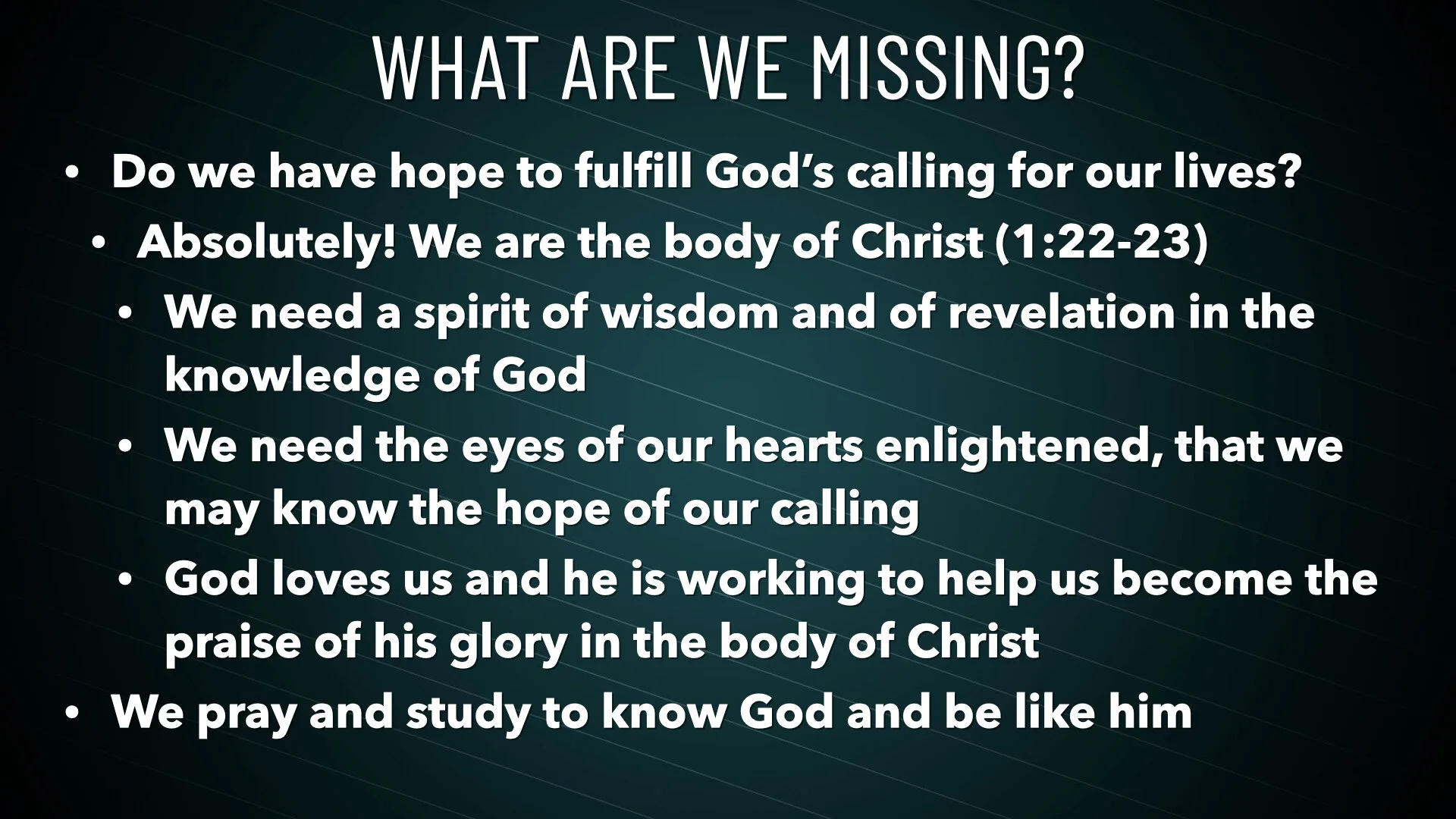 The Hope of Your Calling (Ephesians 1:15-23) — Saraland Christians