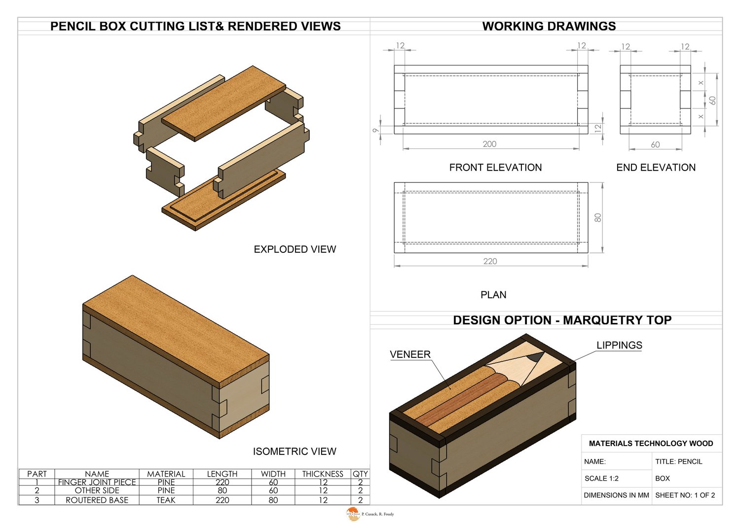 Wooden Pencil Box Plans