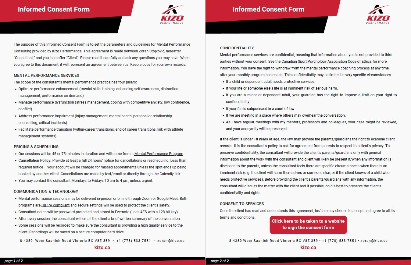 Informed Consent Form Personal Training