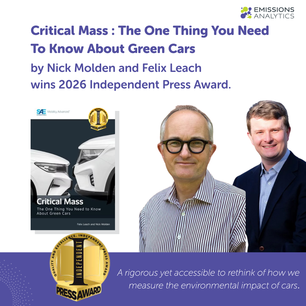 Critical Mass Wins 2026 Independent Press Award — Emissions Analytics