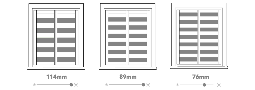 The Home Shutter Company - Tilt Rod and slat sizes