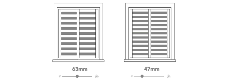 The Home Shutter Company - Tilt Rod and slat sizes